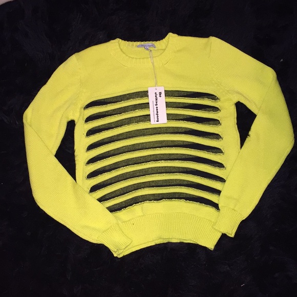 the clothing company | Sweaters | Stripped Neon Sweater | Poshmark